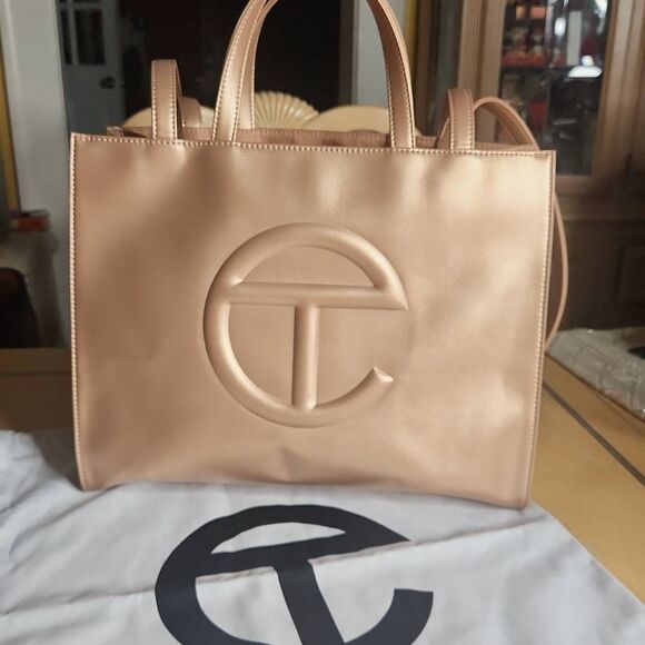 Telfar | Bags | Telfar Metallic Copper Medium Shopper Tote With Dust ...